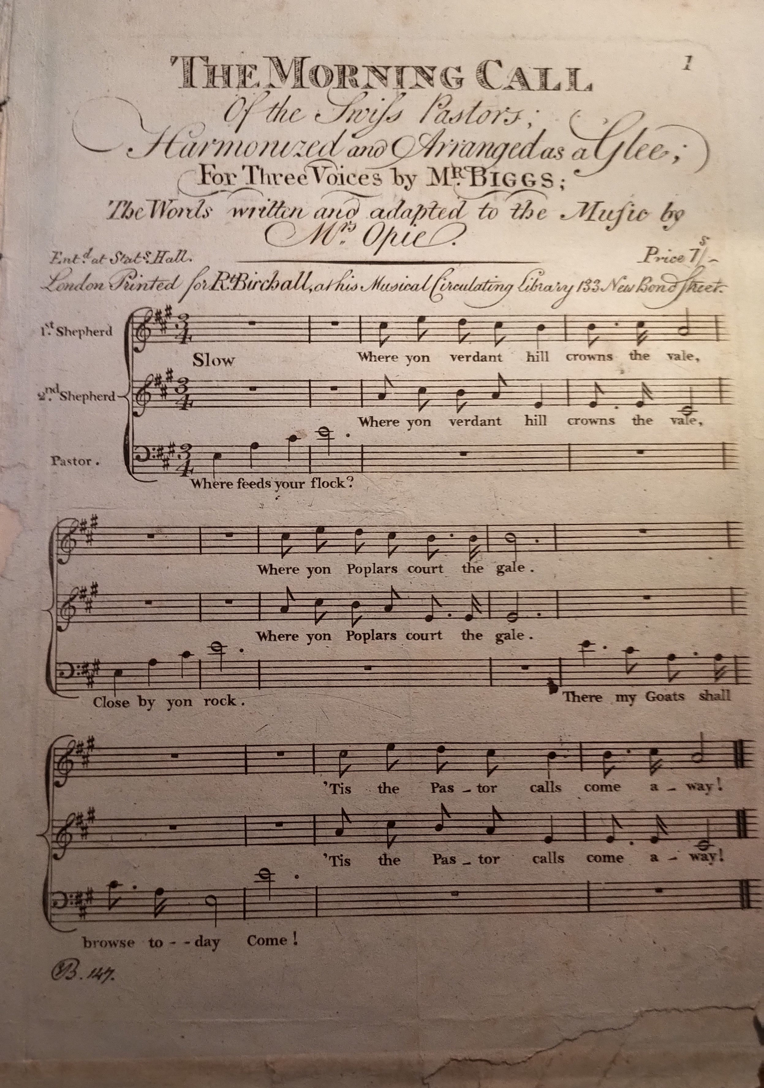 The Morning Call – The Amelia Alderson Opie Archive